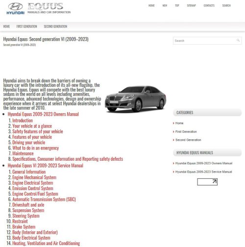 MANU - Hyundai Equus (2009 - 2023) Service & Owner's Manual | Automotive Software, Repair ...